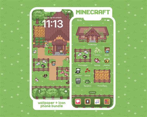 Cute Pixel Minecraft Icon Pack App Icon Set With Wallpaper