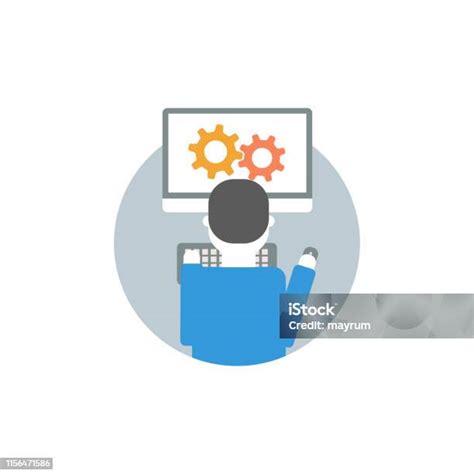 Ilustración De Codificador Programador Icono Vectorial Simple