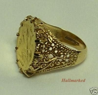Vintage 22k9k 1910 St George Solid Gold Coin Ring Rare 46798794