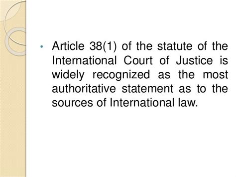 Sources Of International Law