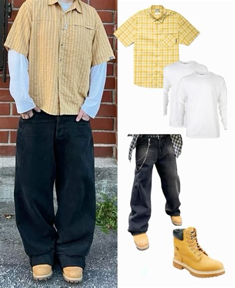 Effortless Streetwear Outfit Plaid Shirt Oversized Jeans