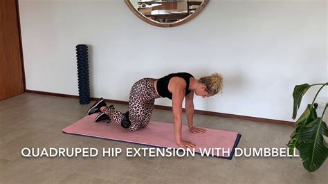 Quadruped Hip Extension With Dumbbell Youtube