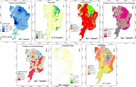 Maps Of Flood Influencing Parameters Download Scientific Diagram