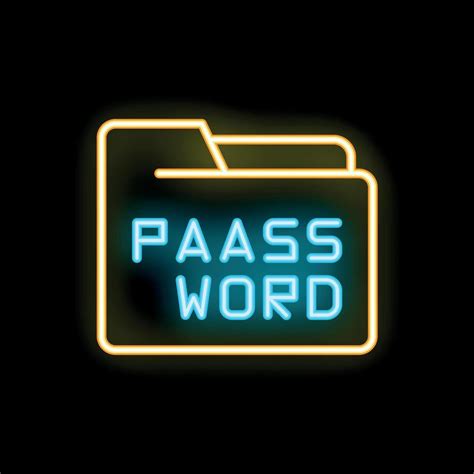 Neon Folder Icon Representing Password Protected Folder 52860312 Vector