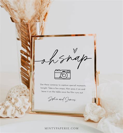 Disposable Camera Wedding Sign 60 Photos