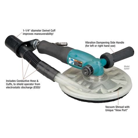 Dynabrade 52597 7 178mm Dia Right Angle Disc Sander Central Vacuum Dynashop