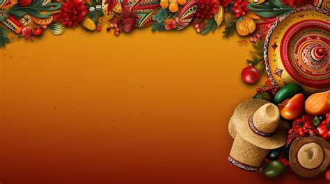 Background With Mexican Elements Decoration Design Premium Ai