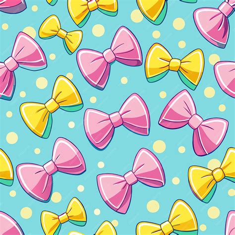 Cute Pink Bow Tie Beautiful Seamless Pattern Design Clip Art Vector