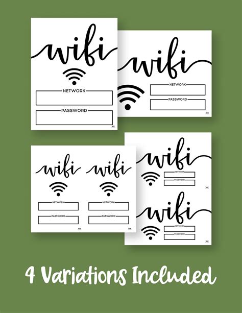 Free Wifi Password Signs 25 Free Designs Printabulls