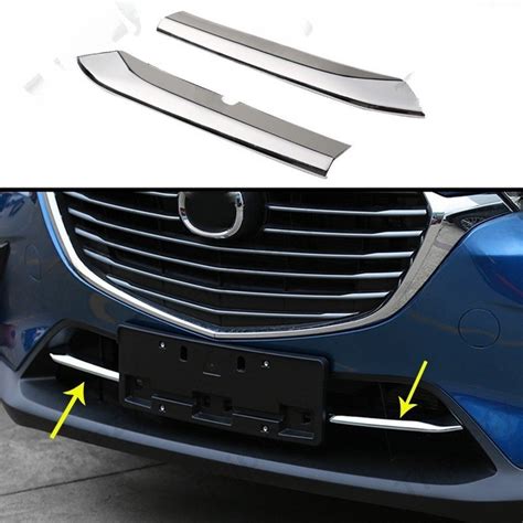 2 Piece Chrome Car Front Bumper For Mazda Cx 3 Cx3 2016 2020 Shopee