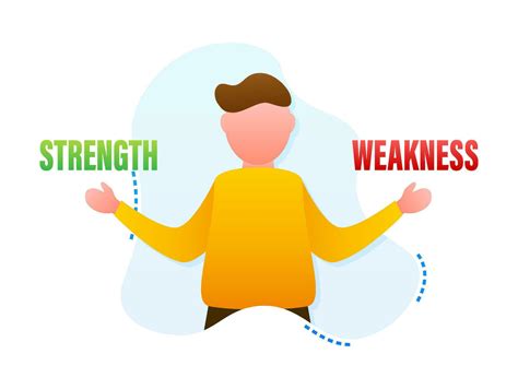 Personal Strengths And Weaknesses Concept Vector Illustration Of A Man Balancing Both Sides For