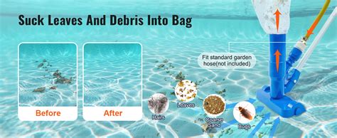 Vevor Portable Pool Vacuum Handheld Pool Vacuum Cleaner With 3 Scrub Brushes And 56 6 Sections