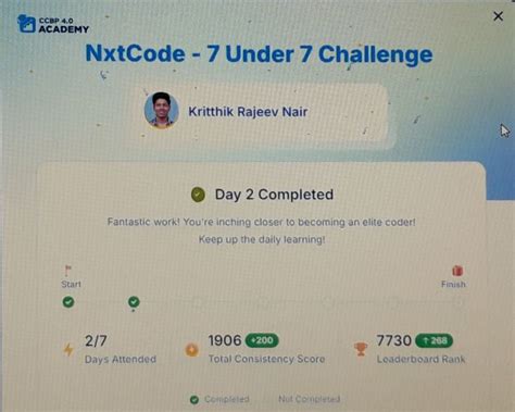 Kritthik Rajeev Nair On Linkedin Nxtcode Codingchallenge Learning
