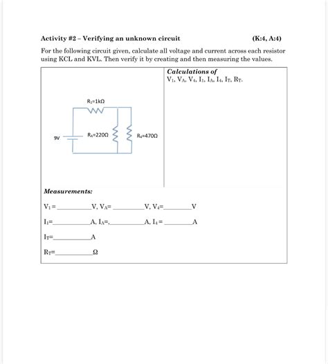 Solved Activity Verifying An Unknown Circuit K Chegg