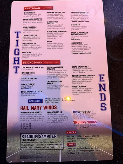 Menu At Tight Ends Sports Bar And Grill Plano