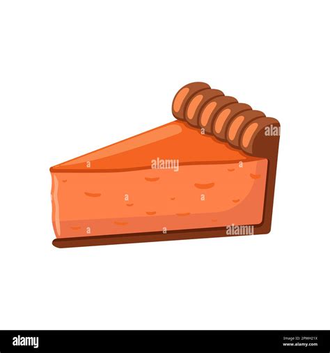 Piece Of Sweet Chocolate Pie Cartoon Illustration Stock Vector Image And Art Alamy