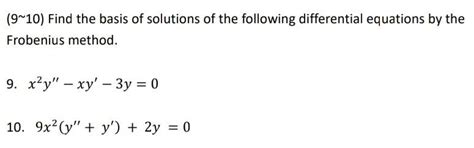 9 10 find the basis of solutions of the following