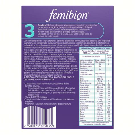 Femibion 3 Com 28 Comprimidos 28 Capsulas Vitamina Amamentacao