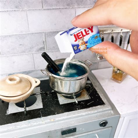 Miniature Real Cooking Empty Jelly Box Of 3 Mini Food Cooking Shop Real Mini World