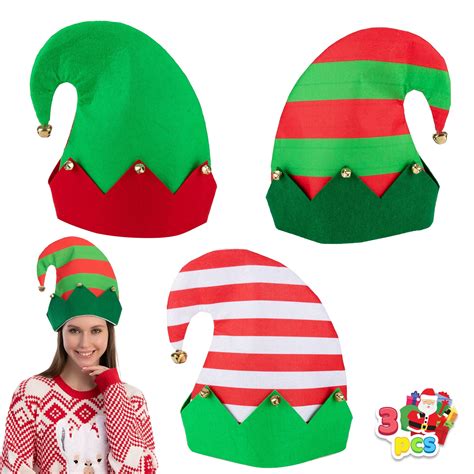 Joyfy 3 Pack Christmas Hatself Felt Hats For Adults Funny Hats For