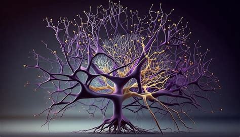 Premium Ai Image Glowing Visualization Neuron System Ai Generator Image