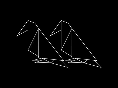 Pair Of The Bird Polygonal Illustration For Logo Or Graphic Design