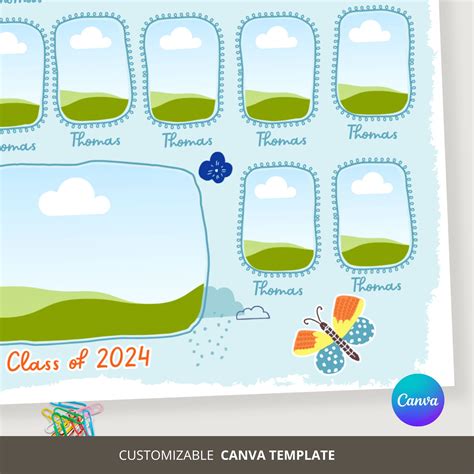 School Class Composite Template For Canva Photo Collage Class