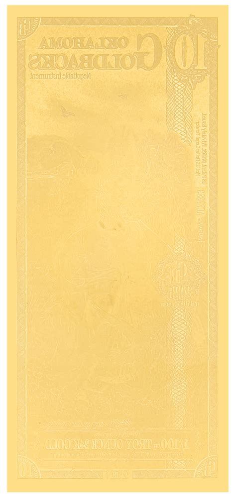 10 Oklahoma Goldback Note Buy Gold At Texas Precious Metals