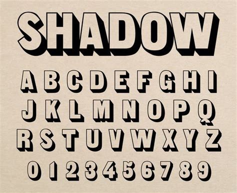 Shadow Font Shadow Script Font Drop Shadow Font Letters With Shadow