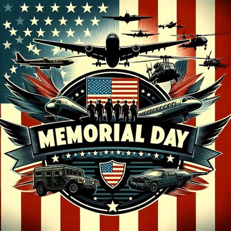 Premium Photo A Poster For Memorial Day With A Flag And A Plane