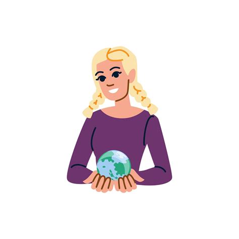 Young Woman Holding Planet Earth In Her Hands Environmental Awareness