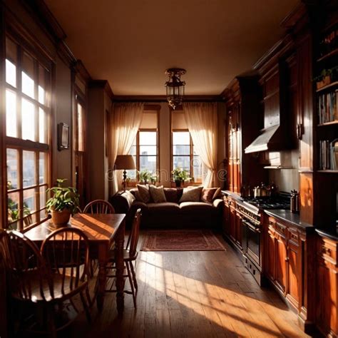 Apartment Interior Of Home Vintage Retro Classic Decor Stock