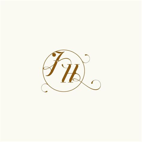 Jh Wedding Monogram Initial In Perfect Details 34902788 Vector Art At Vecteezy