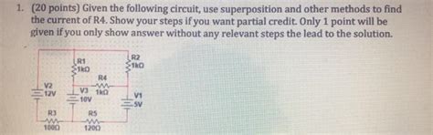solved 1 20 points given the following circuit use