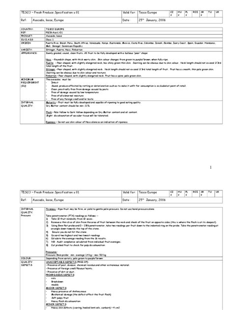 Avocado Loose Europe V01 Pdf Avocado Supply Chain