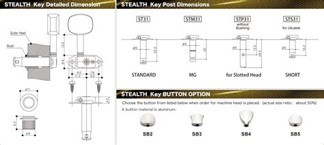 Gotoh St31 Sb5 3x3 Lightweight Stealth Tuning Keys Gold Stageshop
