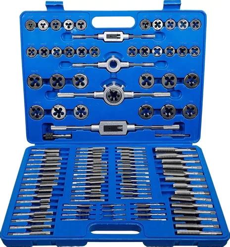 Set Machuelos Y Terraja Métrico De Acero M2 M18 110 Piezas Azul