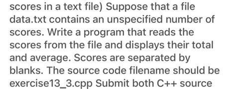 solved scores in a text file suppose that a file data txt