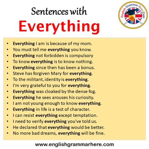 Sentences With Everything Everything In A Sentence In English