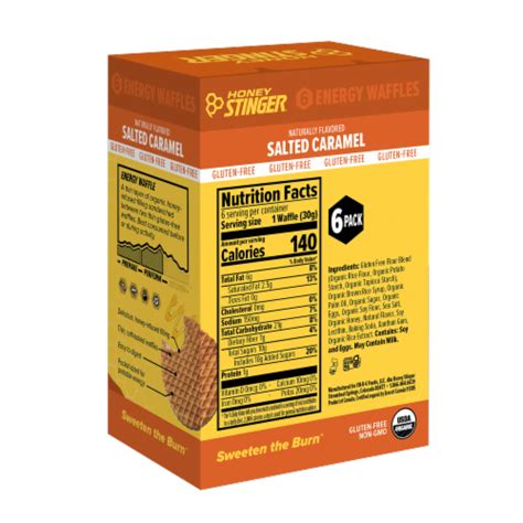 Honey Stinger® Organic Gluten Free Energy Waffles Salted Caramel 6