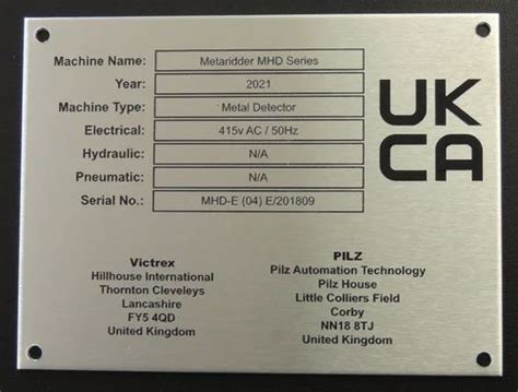 Silver Stainless Steel Data Name Plate For Industrial Wall Mounted At