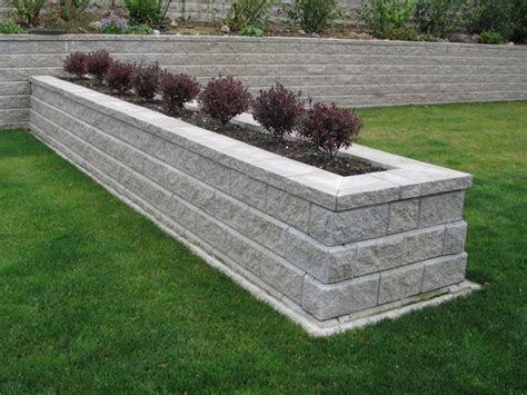 Raised Planter With Allan Block Retaining Wall Jordanstown Co Antrim