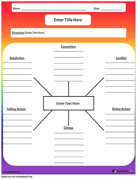 Sunset Colored Printable Plot Diagram Storyboard
