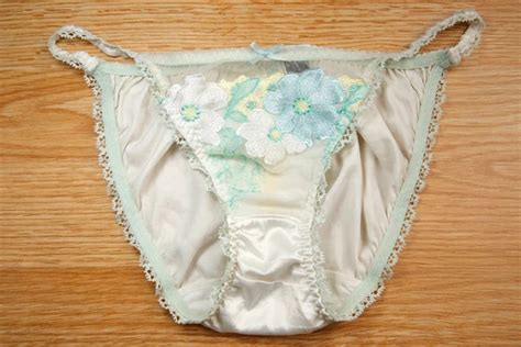 Vintage Japanese Nylon Shiny Slippery Pretty Cute White Satin String