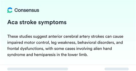 Aca Stroke Symptoms Consensus Academic Search Engine