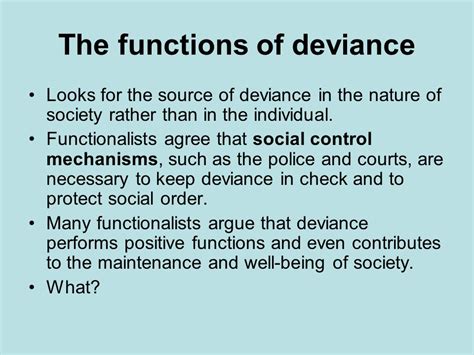 Cd Functionalism March The Functions Of Deviance Looks For The Source
