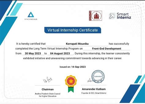 mounika korrapati on linkedin completing long term virtual internship