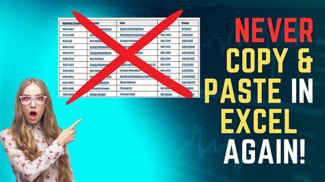 never copy paste in excel again youtube