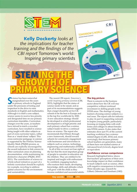 Pdf Steming The Growth Of Primary Science