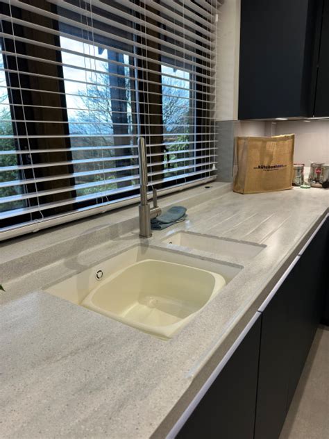 Fjord Blue Kitchen With Corian Arrowroot Worktops Contemporary Kitchen Other By